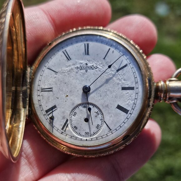 Elgin | Accessories | Antique 888 Elgin Gold Plated Etched Diamond Star ...